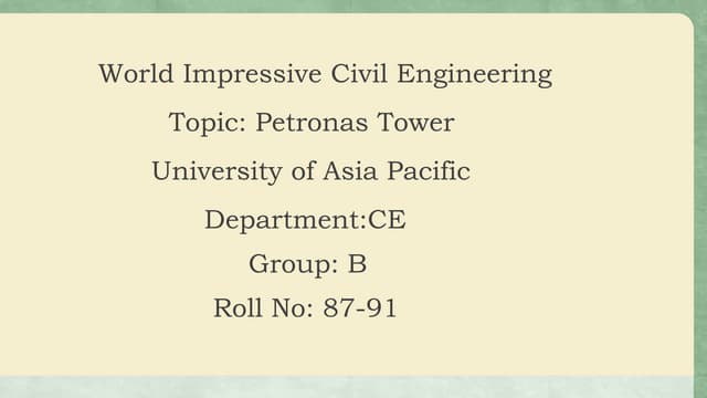 The petronas twin towers | PPTX
