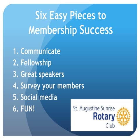 Six Easy Pieces to Membership Success | PPTX