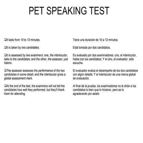 Pet speaking exam | PPT