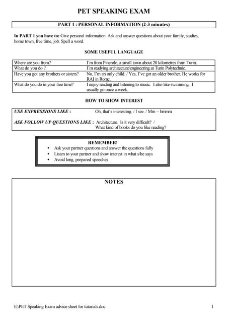 Ket speaking activities | PPTX