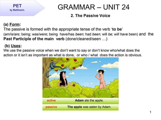 PASSIVE VOICE EXPLANATION ON HOW TO USE THEM | PPT