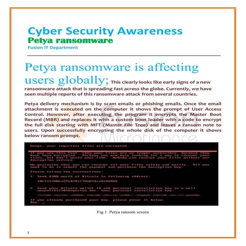 Wannacry & Petya ransomware | PPTX