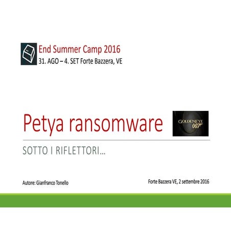 Petya Ransomware: sotto i riflettori | PDF | Computing | Technology & Computing
