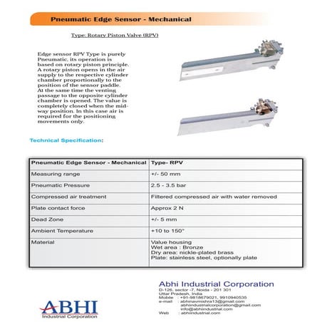 Peumatic edge sensor rpv | PDF