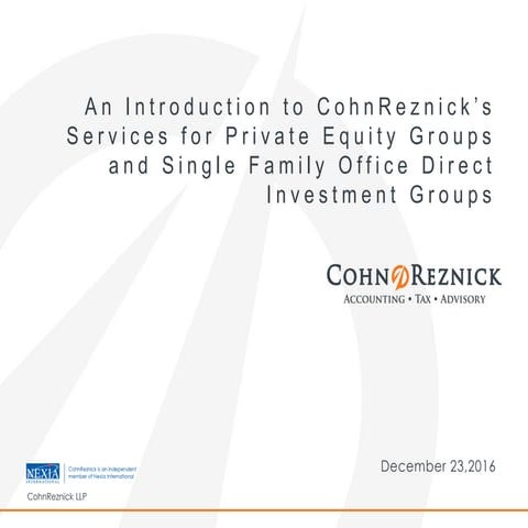 CohnReznick Private Equity Services | PPT
