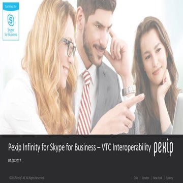 Pexip Infinity Fusion for Skype for Business | PPT