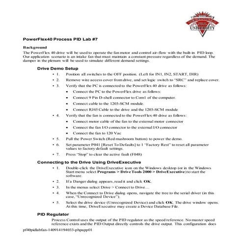 Pf40 pid lab fan | DOCX