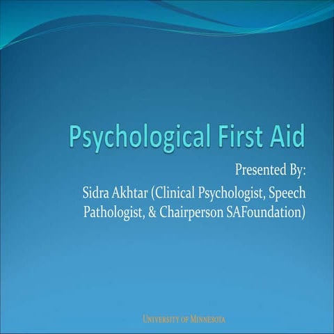 Psychological First Aid | PPT