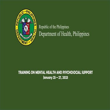 Lecture on Mental Health and Psychosocial Support | PPTX