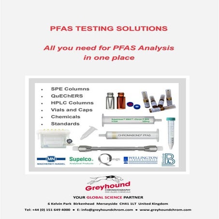 PFAS TESTING SOLUTIONS FROM GREYHOUND CHROMATOGRAPHY | PDF