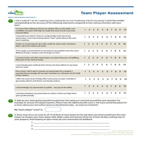 Team Player Assessment | PDF