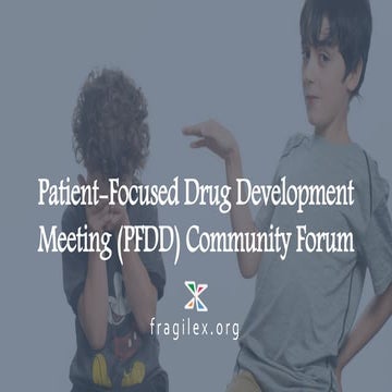 PFDD community forum | PPTX | Infectious Diseases | Diseases and Conditions