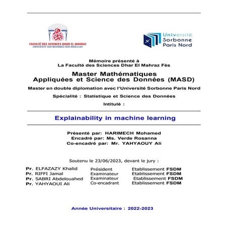 Explainability in machine learning (Master's Thesis) | PDF