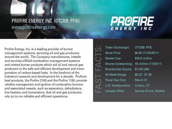 Profire Energy presentations