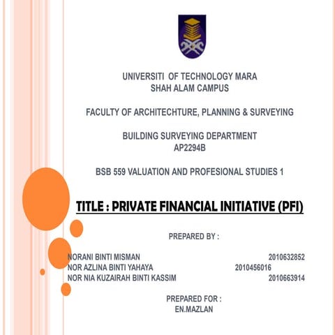 Private financial initiative (PFI) | PPTX
