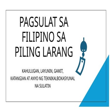 Grade 12 Filipino sa Piling Larang (TekVoc) | PPTX