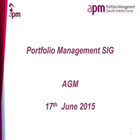 APM Portfolio Management SIG AGM 2015 | PDF