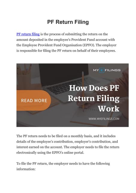 Understanding PF Return Filing Requirements | PPT