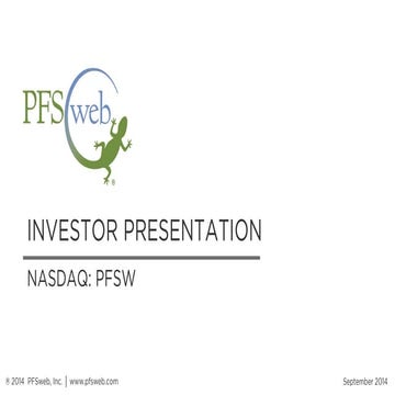PFSweb - Corporate Presentation - September 2014 | PDF | Stocks and ...