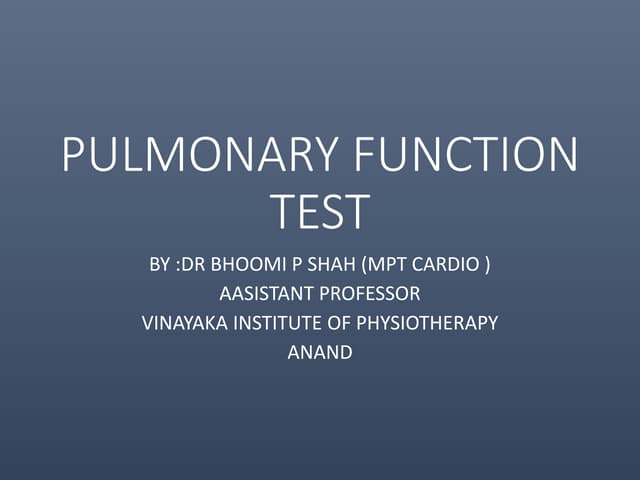 Pulmonary Function Test Pptx