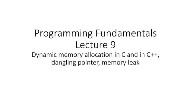 PF UE LEC 7 Pointers programming fundamentals (2).pptx PF UE LEC 7 Pointers programming fundamentals (2).pptx