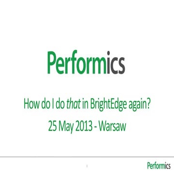 BrightEdge How-to Session | PPTX