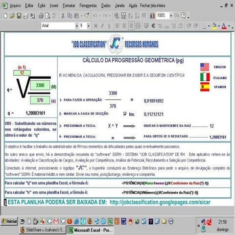 Calculo da pressao geométrica | PPS