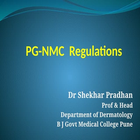PG nmc regulations ppt . Tells information | PPTX