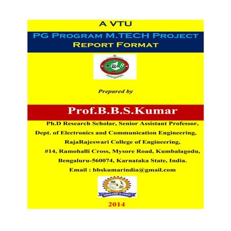 VTU PG Program-M.Tech Project Report Format | PDF