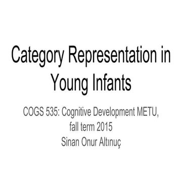 Category Representation in Young Infants | PPTX