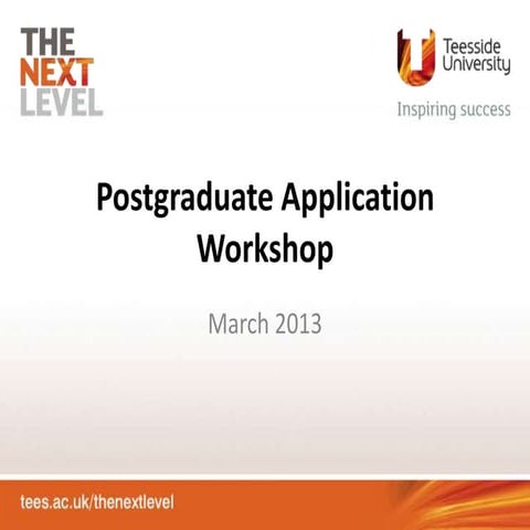 Postgraduate Application Workshop | PPT