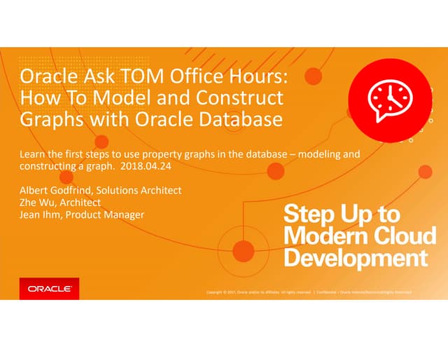 How To Model And Construct Graphs With Oracle Database Asktom Office Hours Part 2 Ppt