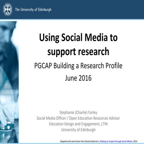 Using Social media to support research | PPT