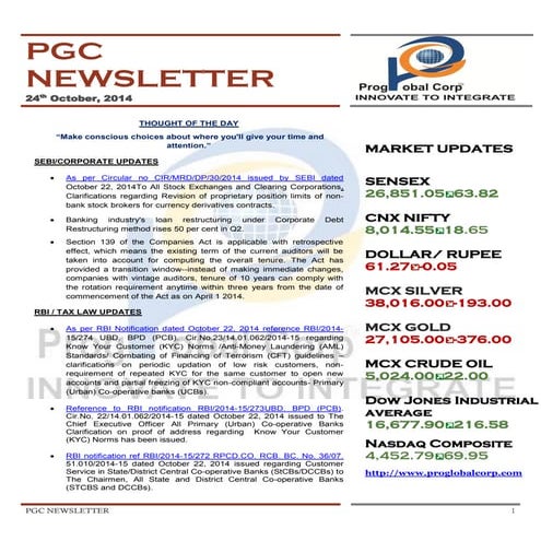 Newsletter 24th October,2014 | PDF