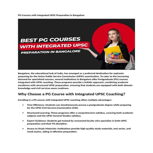 PG Courses with Integrated UPSC Preparation in Bangalore.docx