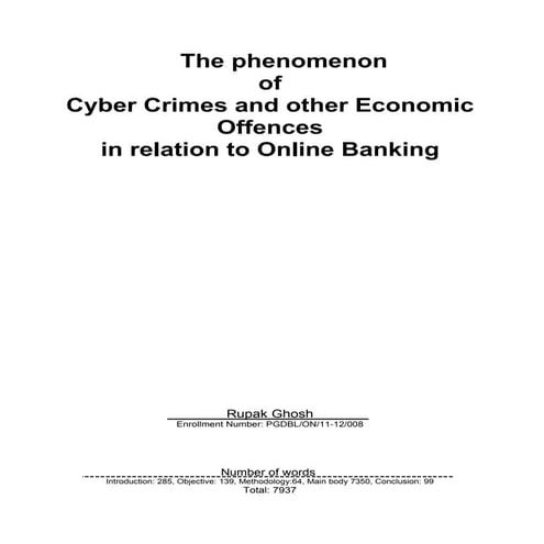 Cyber Crimes and other Economic Offences | PDF