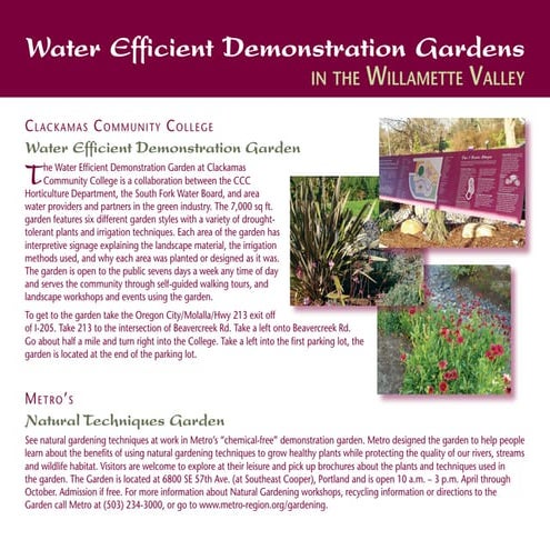 Water Efficient Demonstration Gardens - Willamette Valley, Oregon | PDF