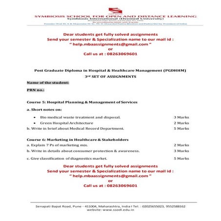 Pgdhhm sem 2 assignment 1 | PDF