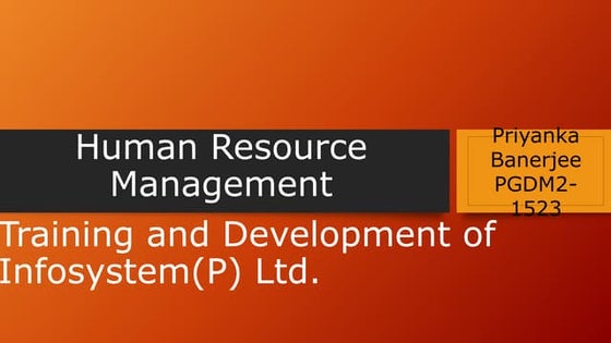 Infosys - Performance management system | PPTX