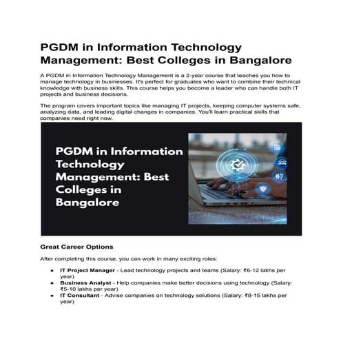 PGDM in Information Technology Management_ Best Colleges in Bangalore.pdf