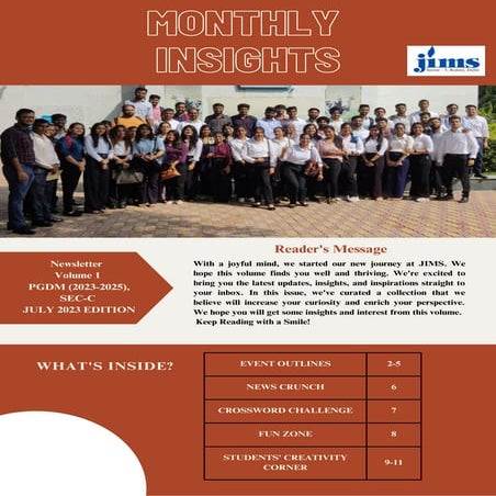JIMS Rohini PGDM Newsletter | July 2023 | PDF