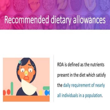 Recommended Dietary Allowances for Indians pptx | PPTX