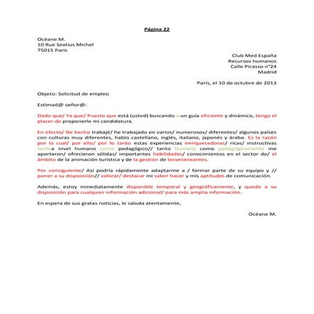 Carta De Solicitud Para Cualquier Puesto Disponible