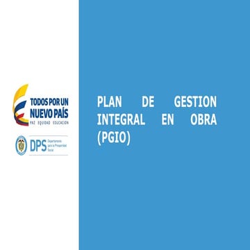 INFORME PGIO PARA EJECUCION DE OBRA DE PAVIMENTO | PPTX