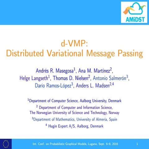 d-VMP: Distributed Variational Message Passing (PGM2016) | PDF | Computing | Technology & Computing