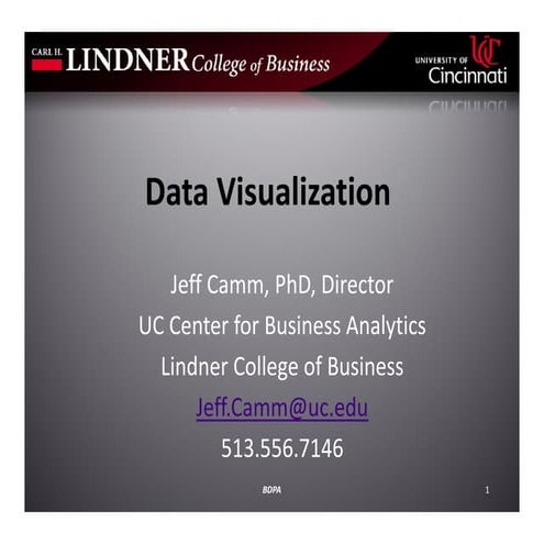Insights From Data Visualization Dr Jeff Camm University Of