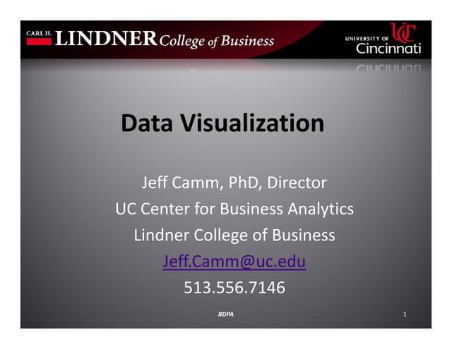 Insights From Data Visualization Dr Jeff Camm University Of