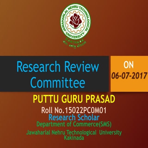Research Review Meeting at JNTUK | PPTX | Human Resources | Business