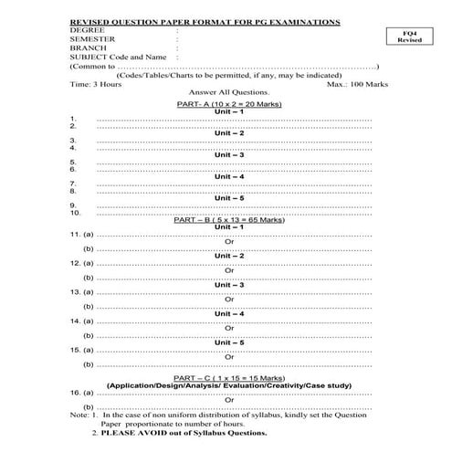 Pg question paper_format | PDF