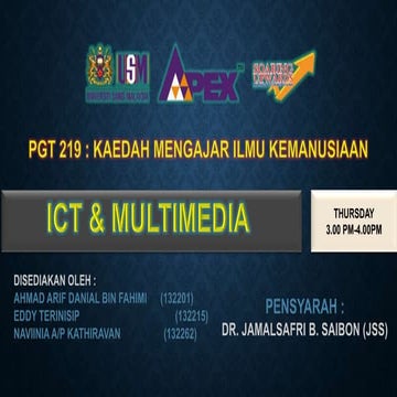 ICT & MULTIMEDIA P&P/ICT IN EDUCATION | PPTX